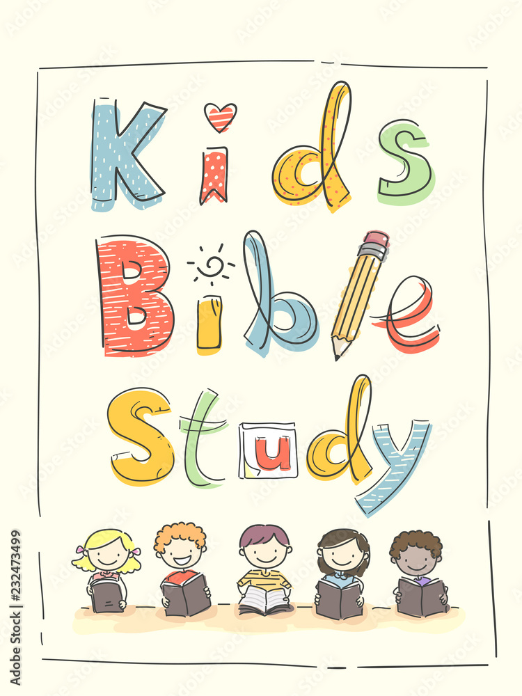 Kids Bible Study Illustration Stock Vector | Adobe Stock