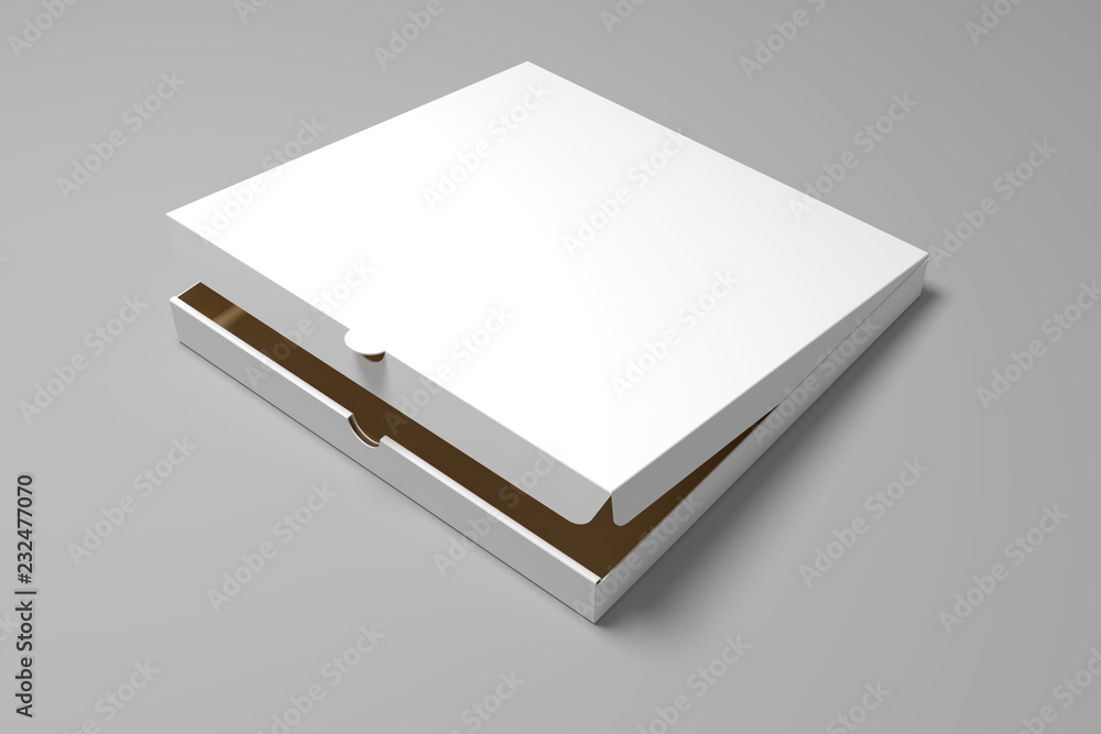 Blank 3D rendering pizza box mock up template. Stock Illustration ...