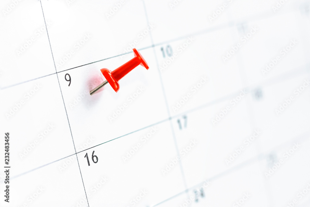 Pin On 9 Date Nine Day Of Month Is Marked With Red Thumbtack On