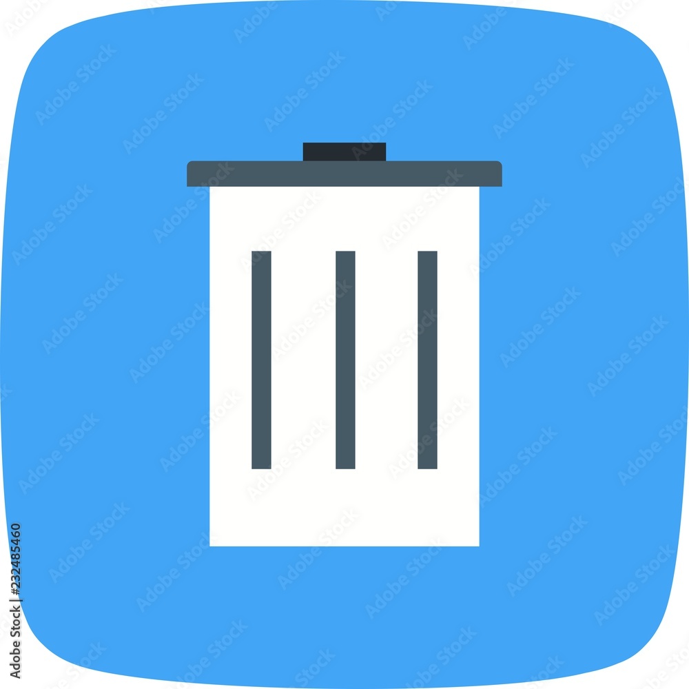 Trash Web Flat Curve BG Icon Stock Vector | Adobe Stock