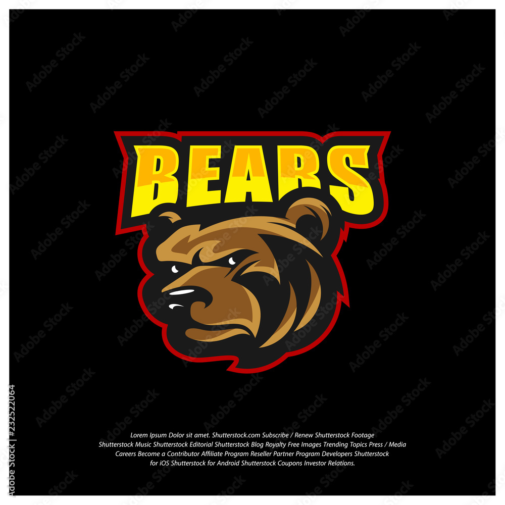 Bear Logo design vector. Modern professional grizzly bear logo for a ...