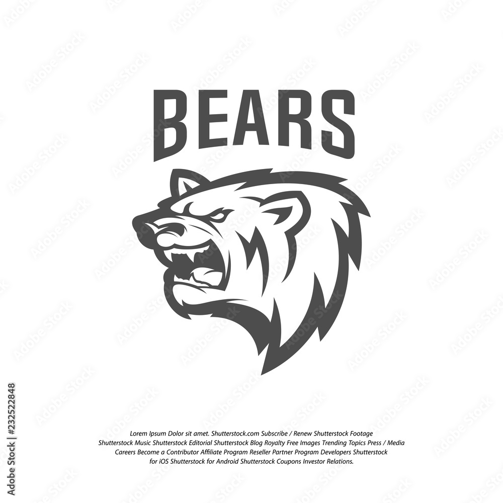 Bear Logo design vector. Modern professional grizzly bear logo for a ...