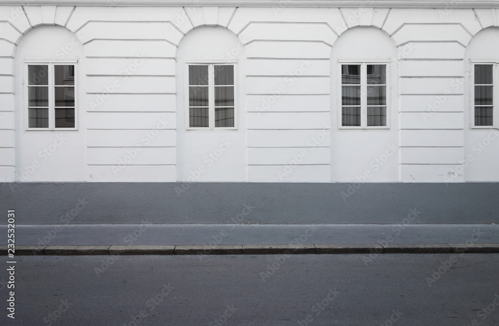 Urban environment walkway street road side view Stock Photo | Adobe Stock