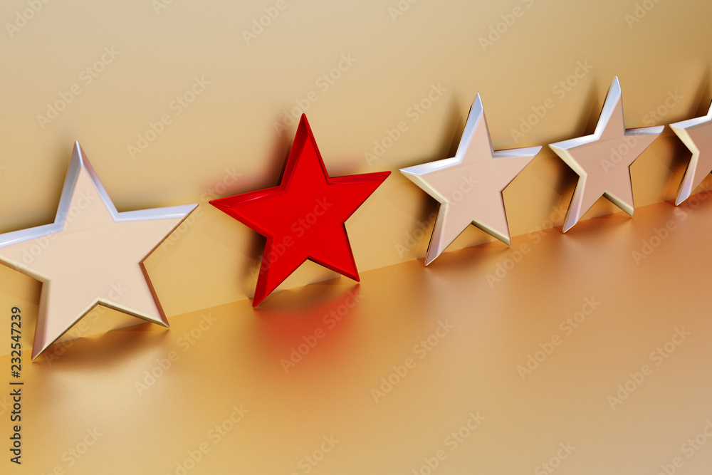 Red VIP star on a gold background. Abstract symbol for the winner of a ...