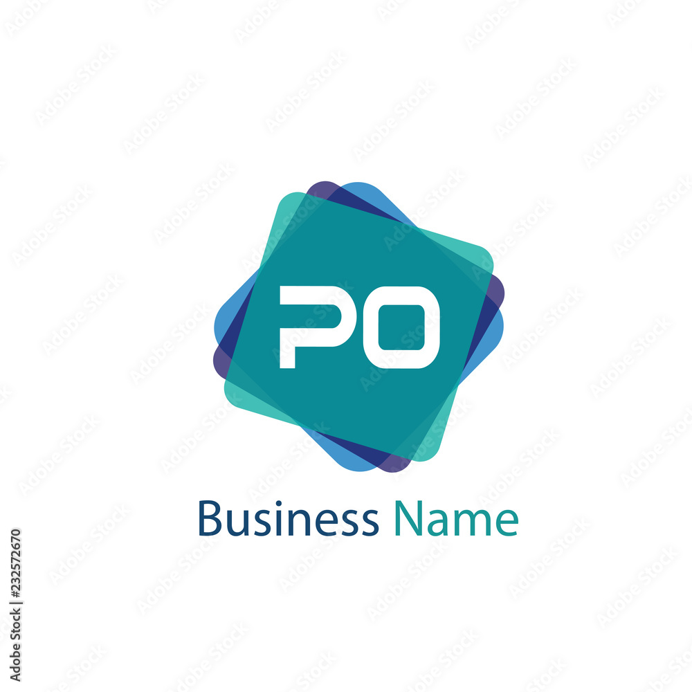 Initial letter PO Logo Template Design Stock Vector | Adobe Stock