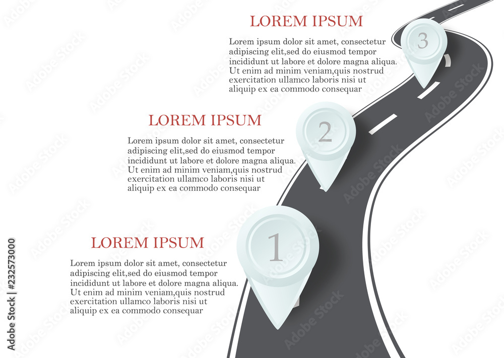 Design template: Road map business timeline, Vector Illustration Stock ...