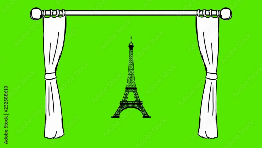 Eiffel Tower - Hand Drawn Animation - 2D Drawing Stock Video | Adobe Stock