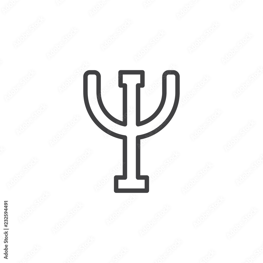 Psi letter outline icon. linear style sign for mobile concept and web ...