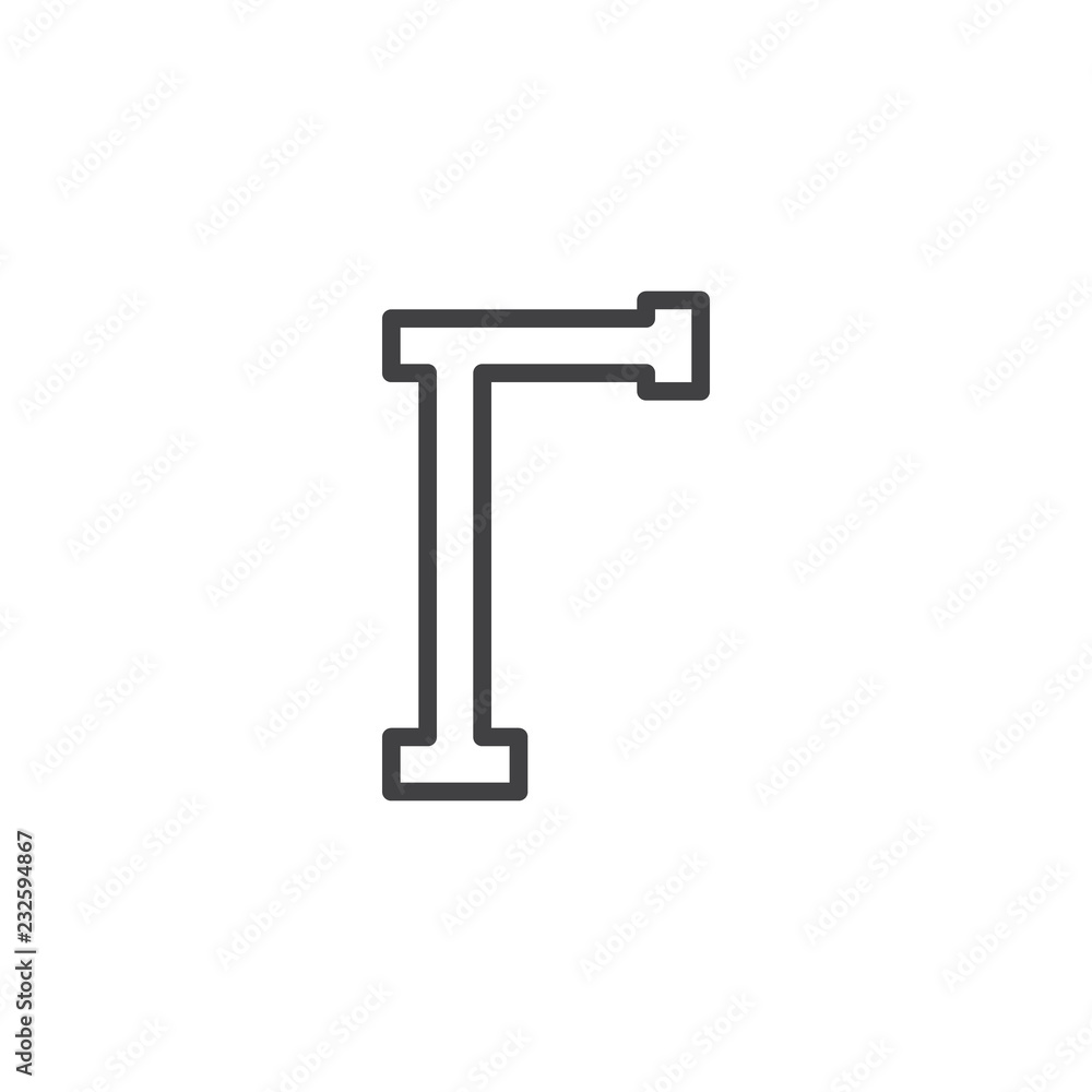 Gamma letter outline icon. linear style sign for mobile concept and web ...