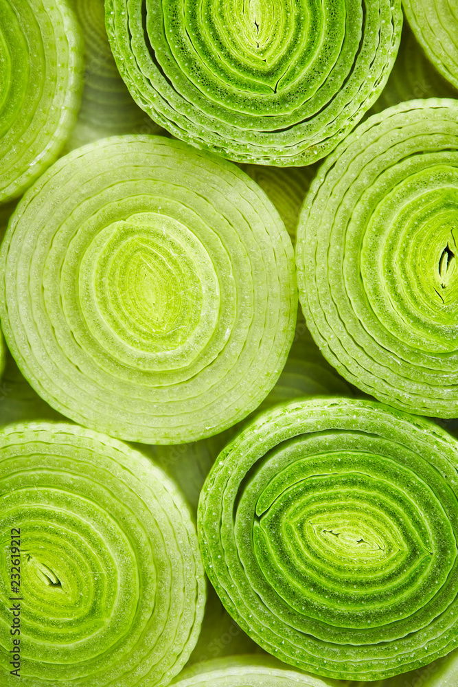 Cross section view of a Leeks Stock Photo | Adobe Stock
