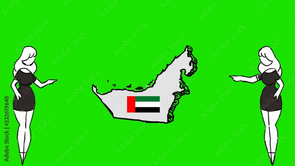 United Arab Emirates: - Hand Drawn Animation - 2D Drawing Stock Video ...