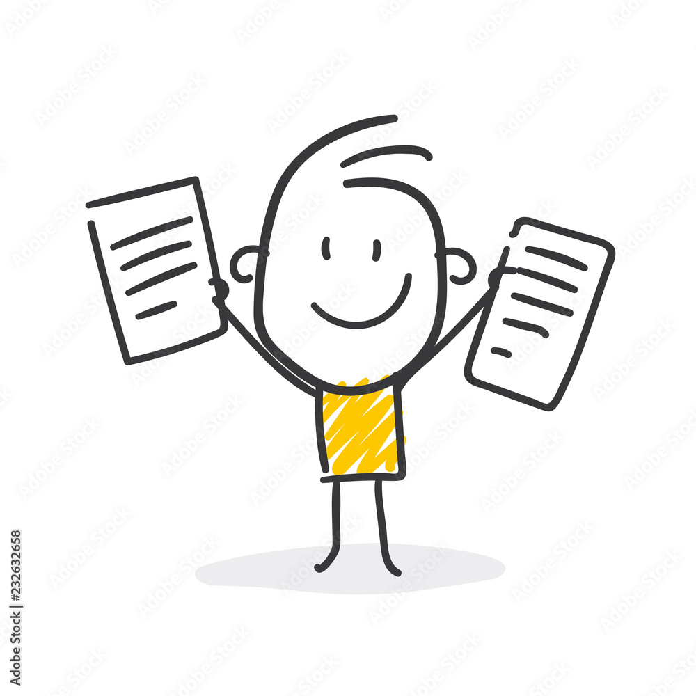 Strichfiguren / Strichmännchen: Autor. (Nr. 322) Stock-Vektorgrafik ...