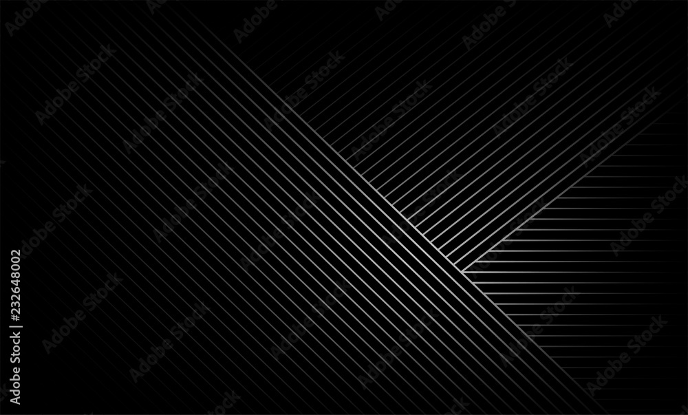 Vector Illustration of the pattern of gray lines on black background ...