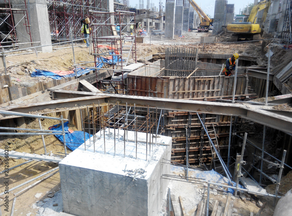 The Concrete Pile Cap Concreted At The Construction Site In Selangor