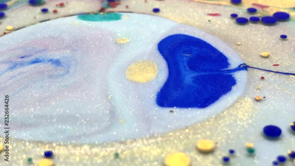 Abstract colorful bubbles marble background with milk oil and soap ...