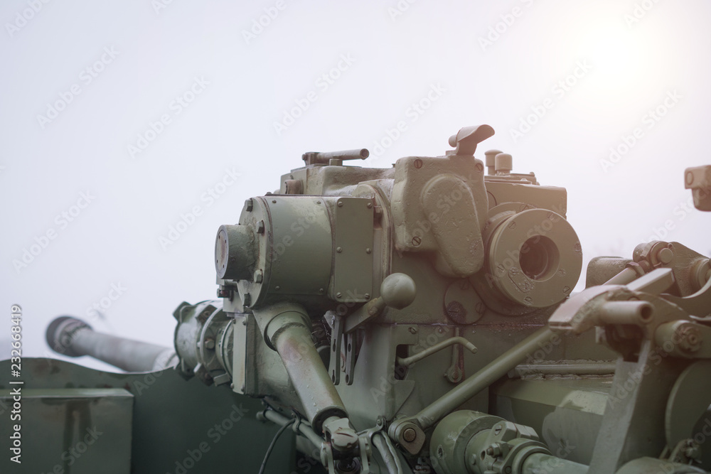 Russian anti-aircraft gun of 100 mm caliber model 1949, second world ...