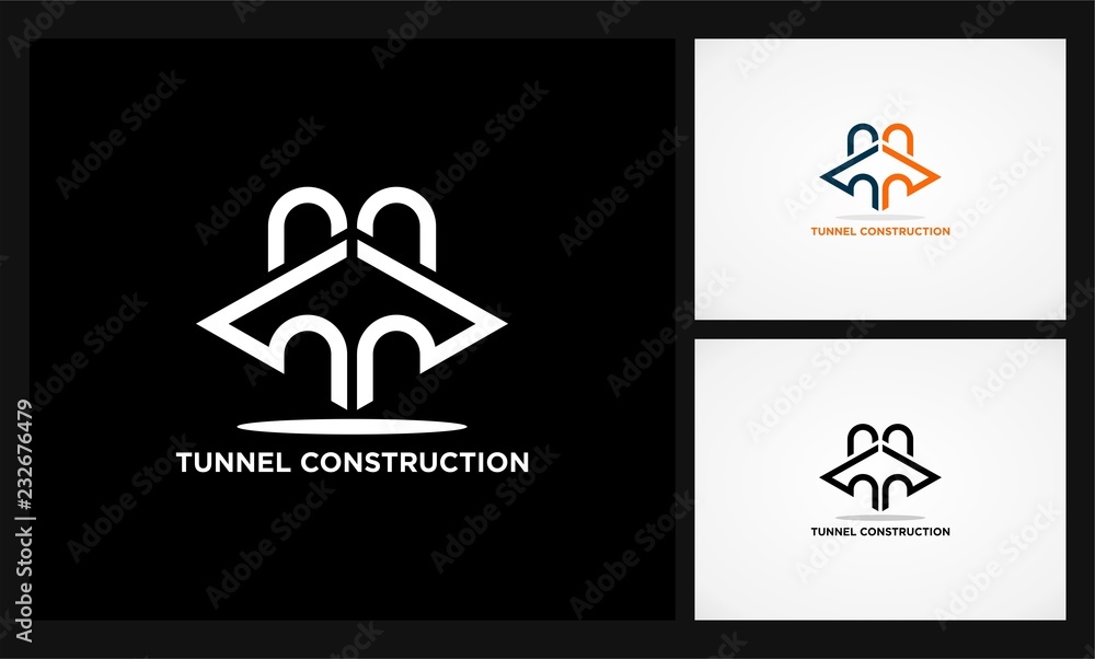 tunnel construction logo Stock Vector | Adobe Stock