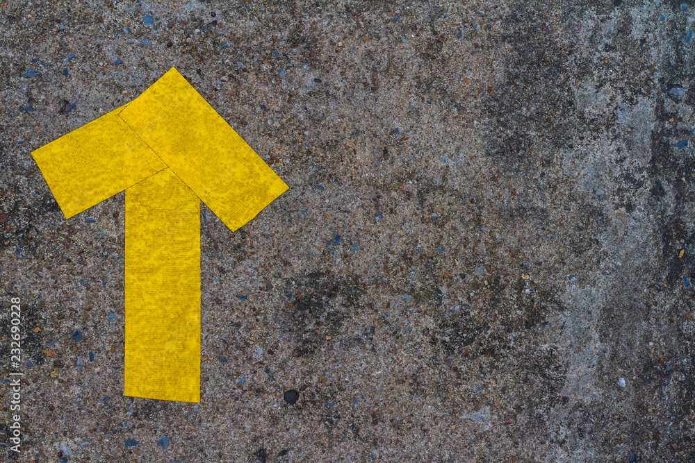 D.I.Y. yellow up arrow symbol builds by pike leak seal tape shown on ...