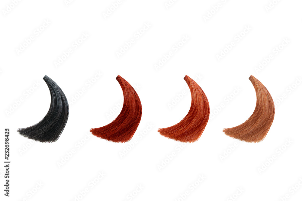 Stages decapitating hair. Spin hair when lightening hair. Before and ...