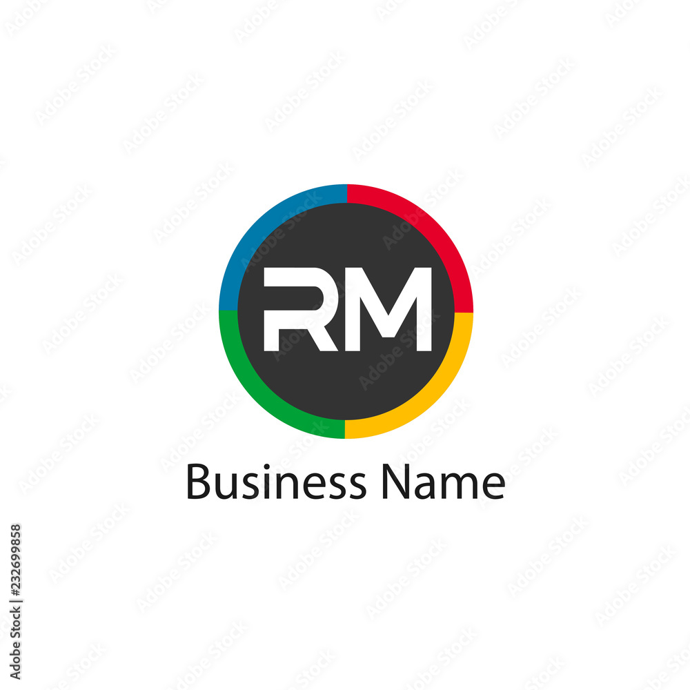 Initial Letter RM Logo Template Design Stock Vector | Adobe Stock