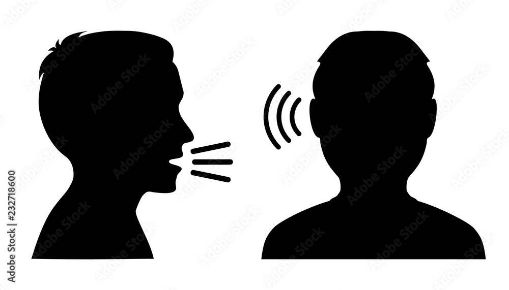 People talk: speak and listen – stock vector Stock Vector | Adobe Stock