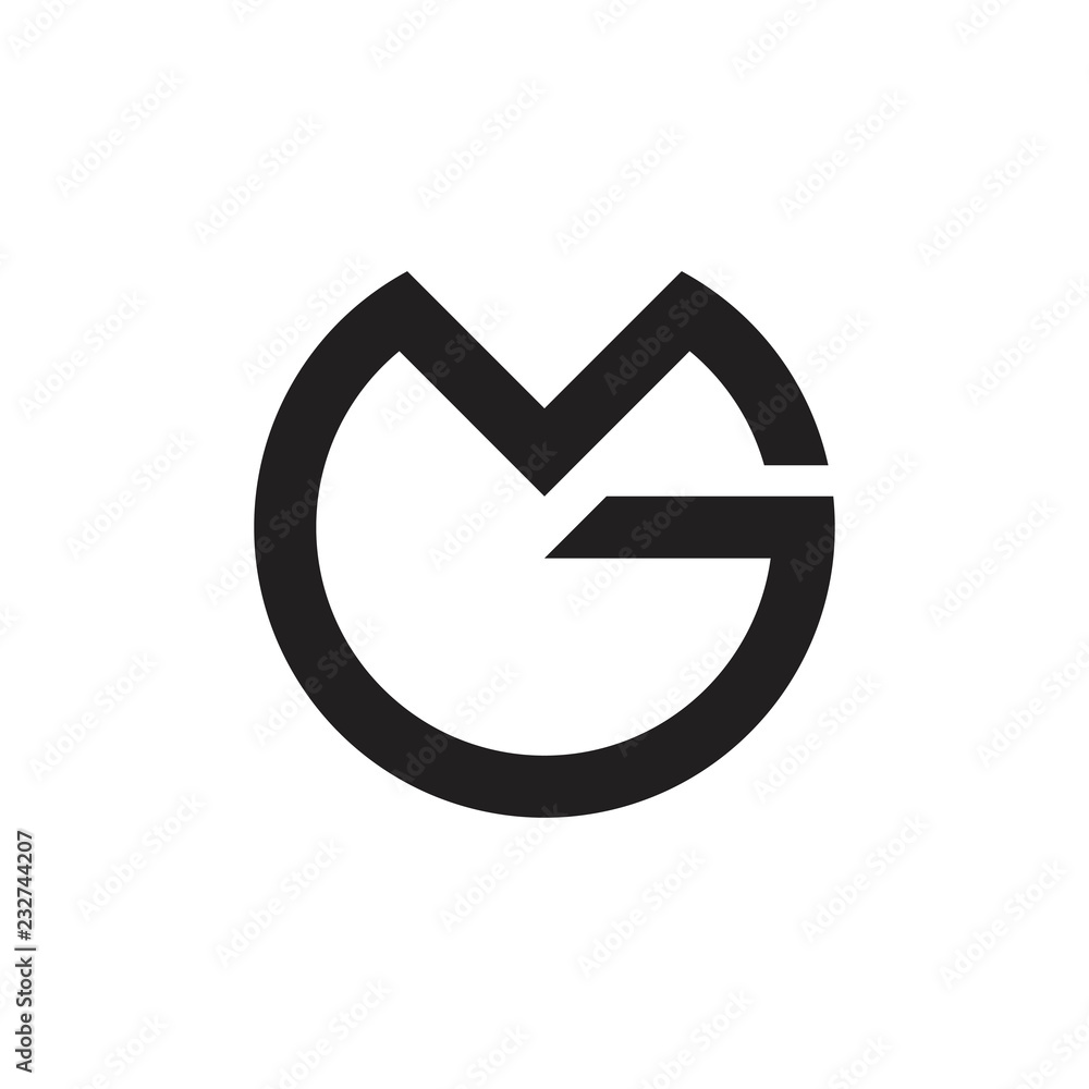 letters mg circle geometric logo vector Stock Vector | Adobe Stock