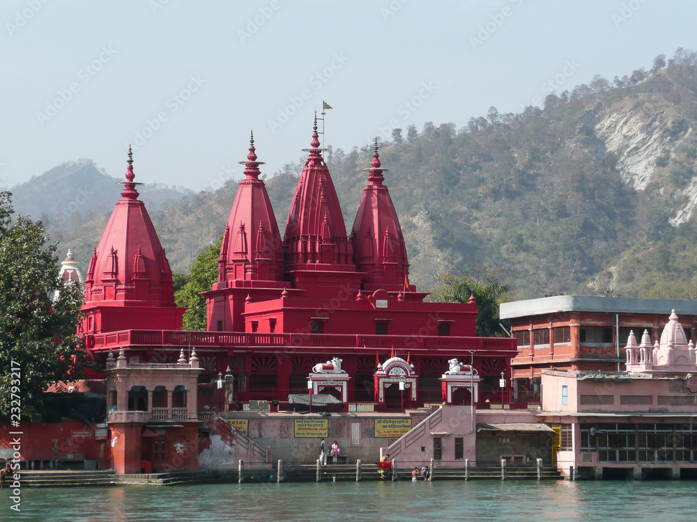 Temple Mansa Devi in Haridwar the holy Ganga Haridwar in India Stock ...