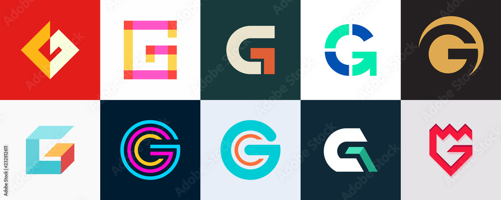 Set of letter G logo Set of letter G logo. Icon design. Template ...