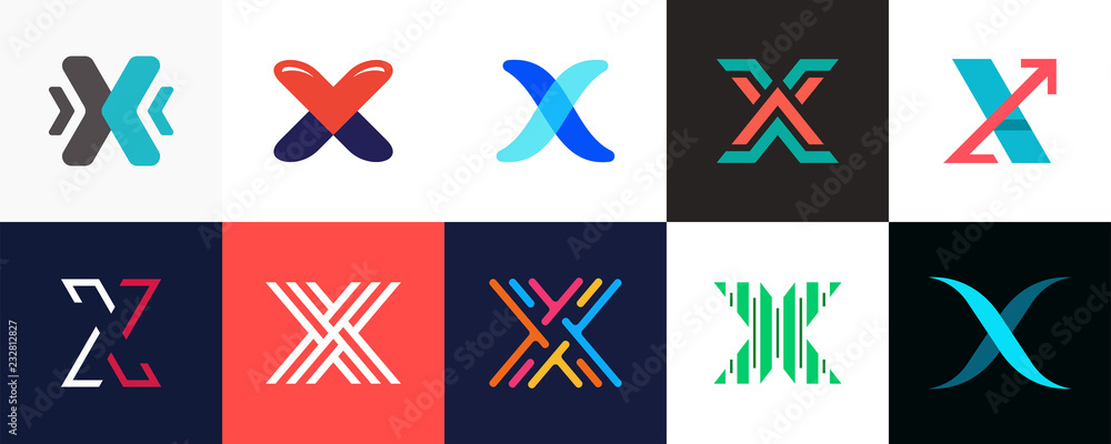 Set of letter X logo. Icon design. Template elements - Collection of ...