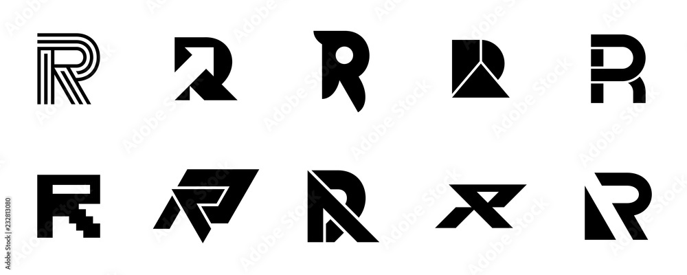 Set of letter R logo. Icon design. Template elements - Collection of ...