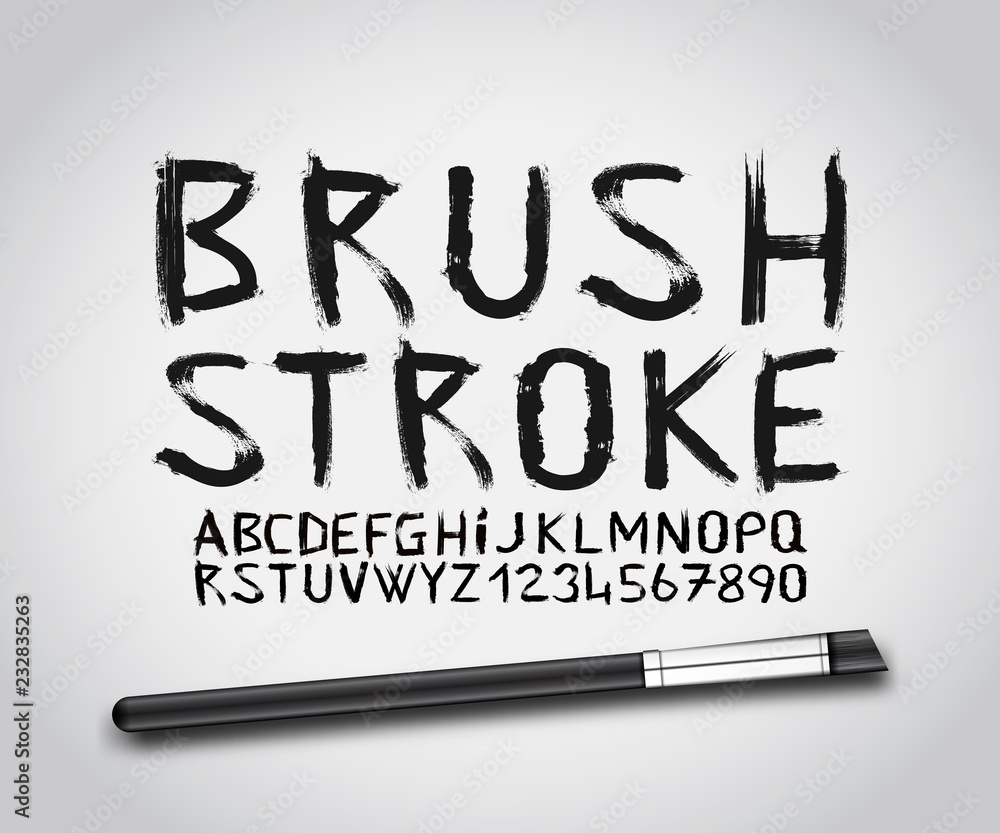Brushstroke Font Line