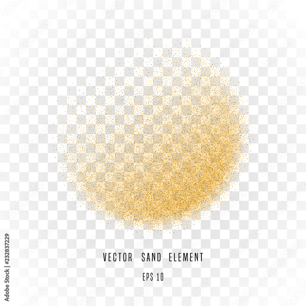 Vector sand circle isolated on transparent background. Gritty texture ...