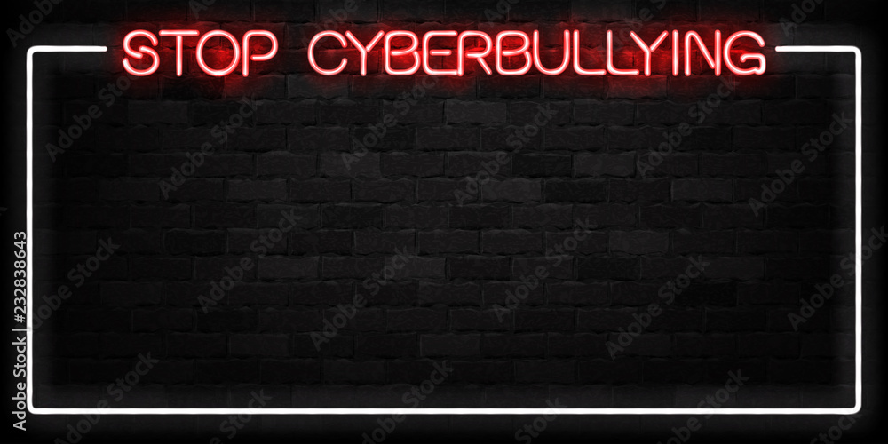Vecteur Stock Vector realistic isolated neon sign of Stop Cyberbullying ...