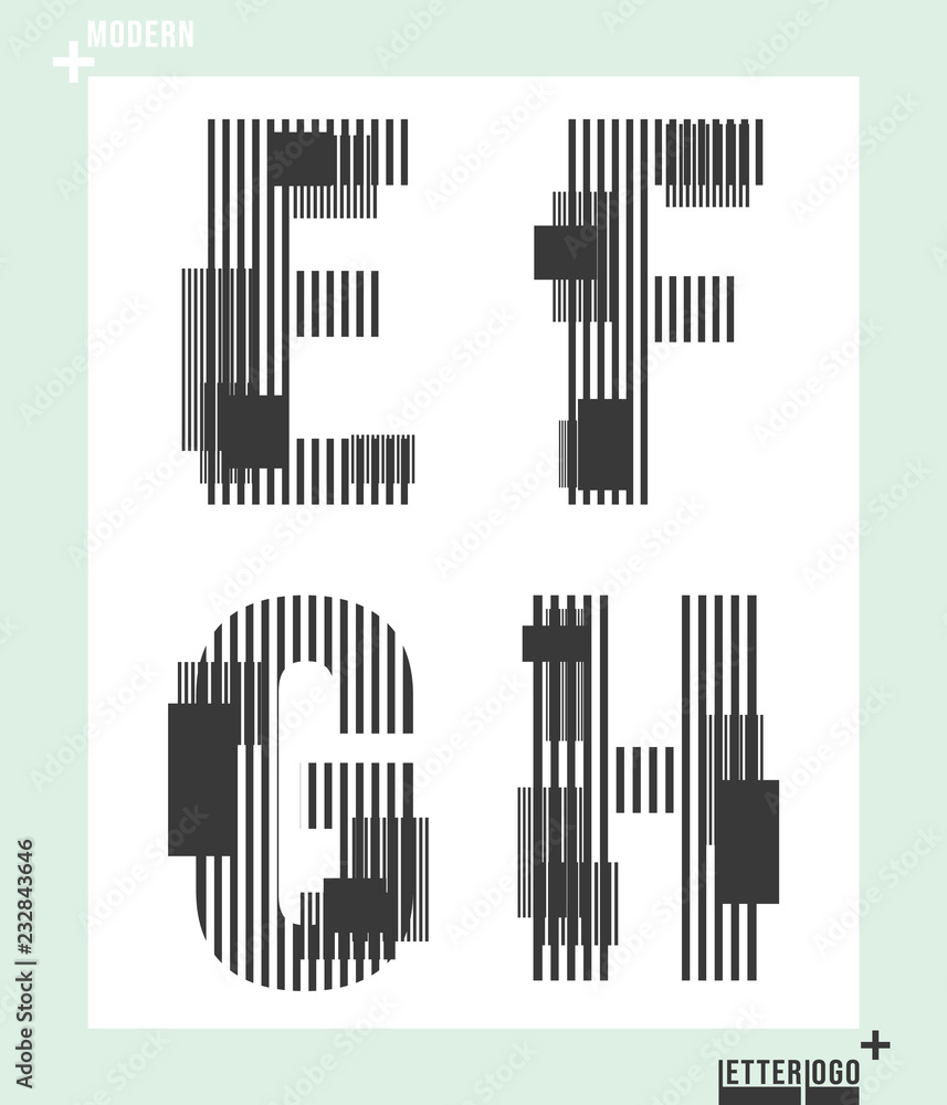 Letter font template modern design. Vector illustration. Stock Vector ...