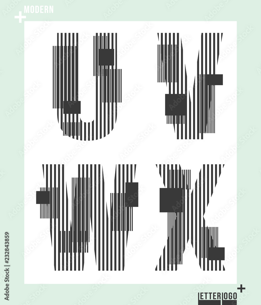 Letter font template modern design. Vector illustration. Stock Vector ...