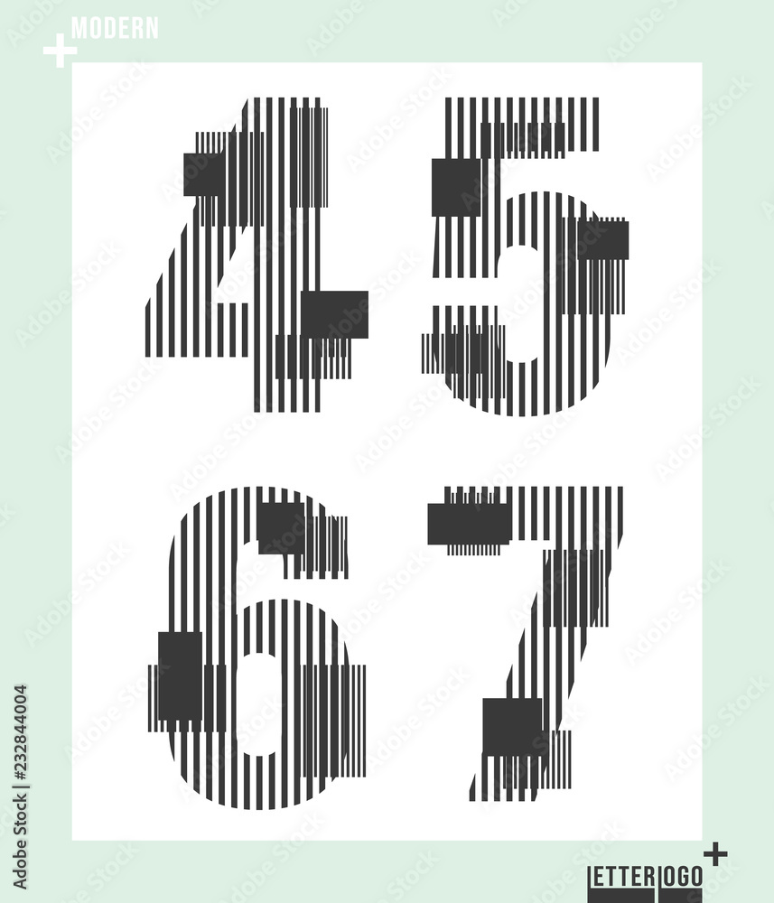 Number font template modern design. Vector illustration. Stock Vector ...