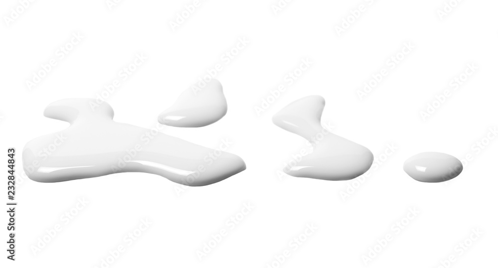 Spilled milk puddle isolated on white background and texture Stock ...
