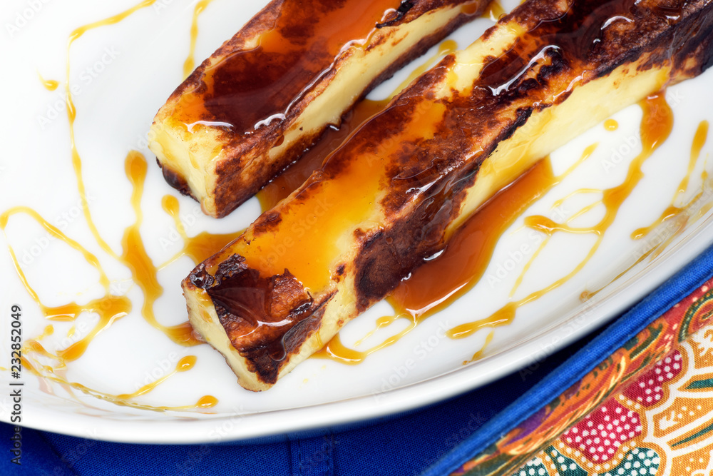 Brazilian food: coalho cheese seasoned with molasses Stock Photo ...