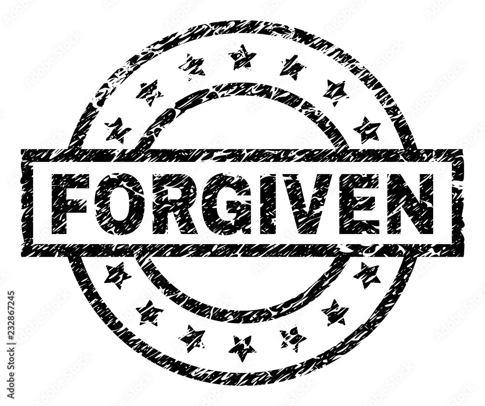 FORGIVEN stamp seal watermark with distress style. Designed with ...