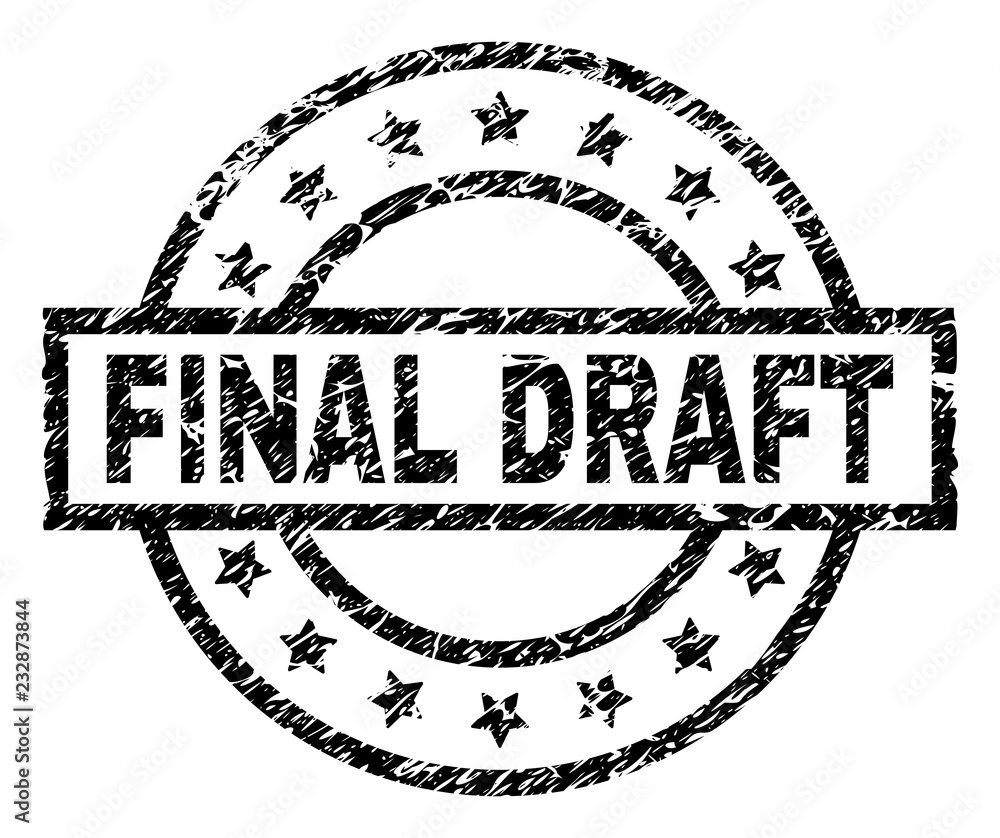 FINAL DRAFT stamp seal watermark with distress style. Designed with ...