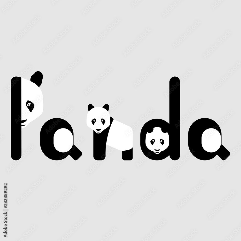 Panda funny abstract quote lettering with panda. Calligraphy ...