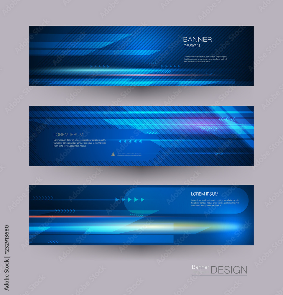 Abstract banners set with image of speed movement pattern and motion ...