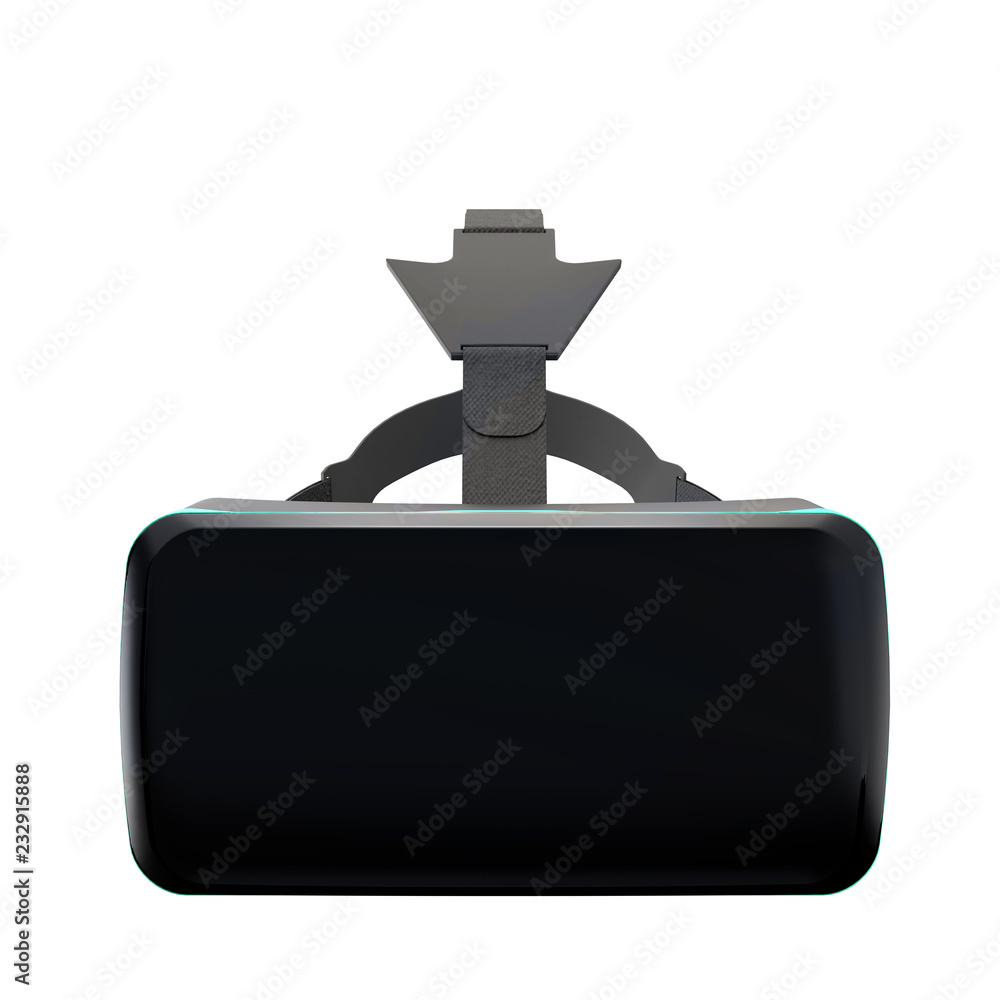 VR Goggles Headset Original Model. Front view. Modern Tech Design of ...