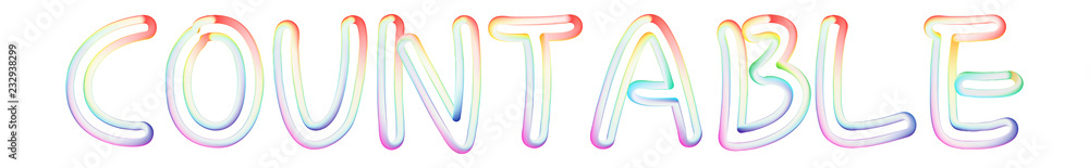 Countable - beautiful text written on white background Stock ...