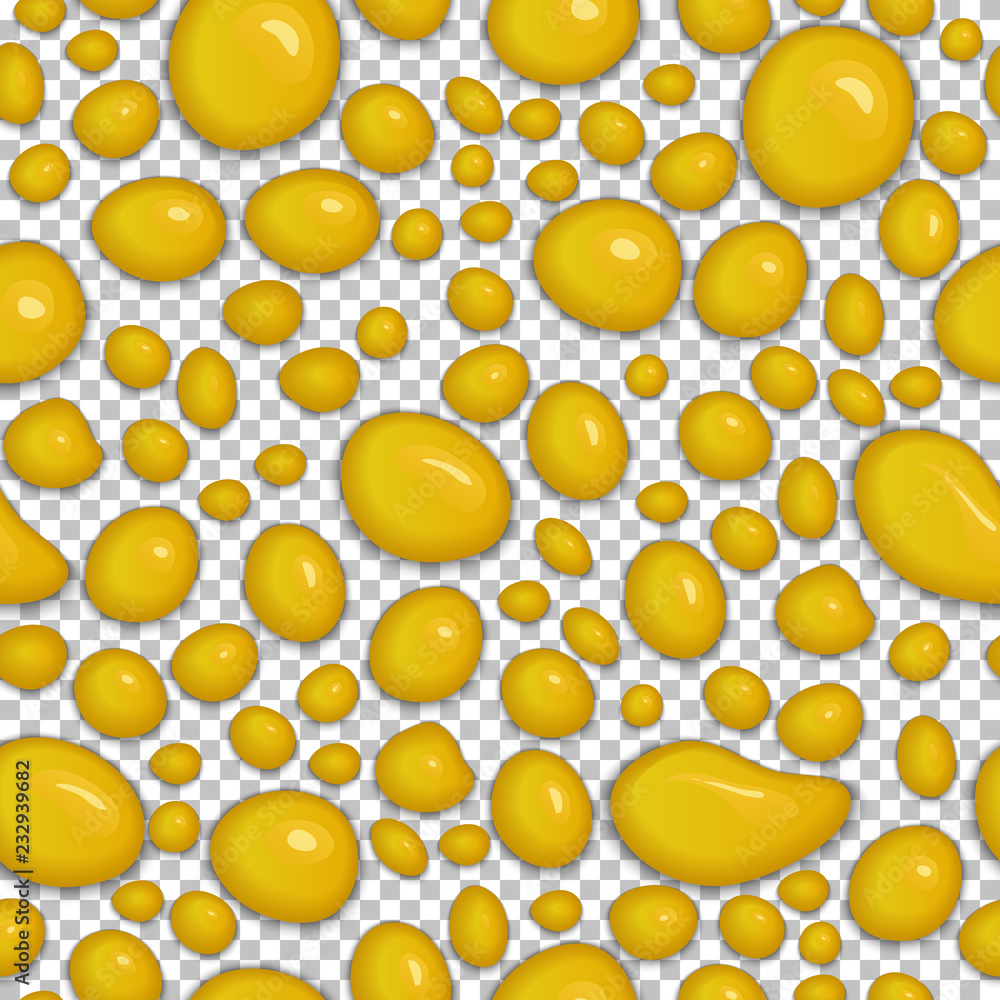 Yellow drops of slime isolated on transparent background. Realistic ...