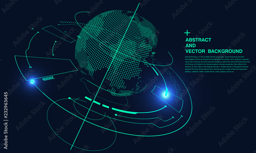 Virtual reality and science and technology background, artificial ...