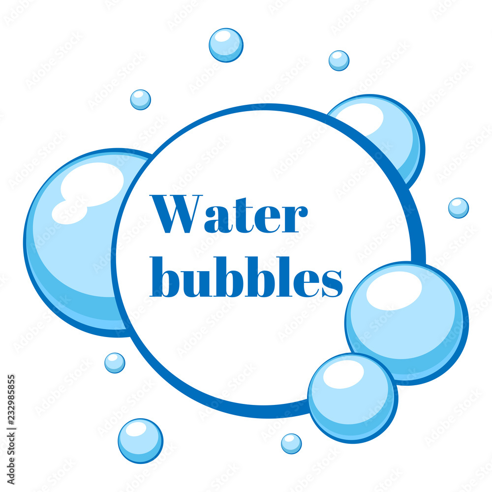 Blue air bubbles from water or chewing gum, foam. Templates for dialogs ...