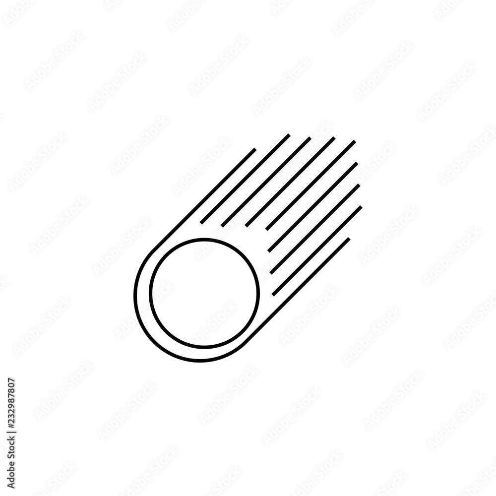 Falling asteroid outline icon. linear style sign for mobile concept and ...