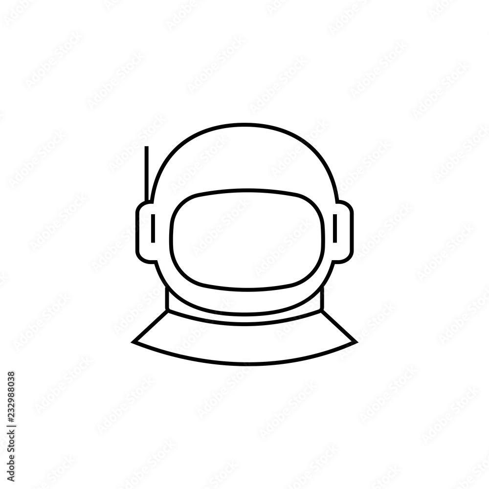 Astronaut Spacesuit with Helmet outline icon. linear style sign for ...