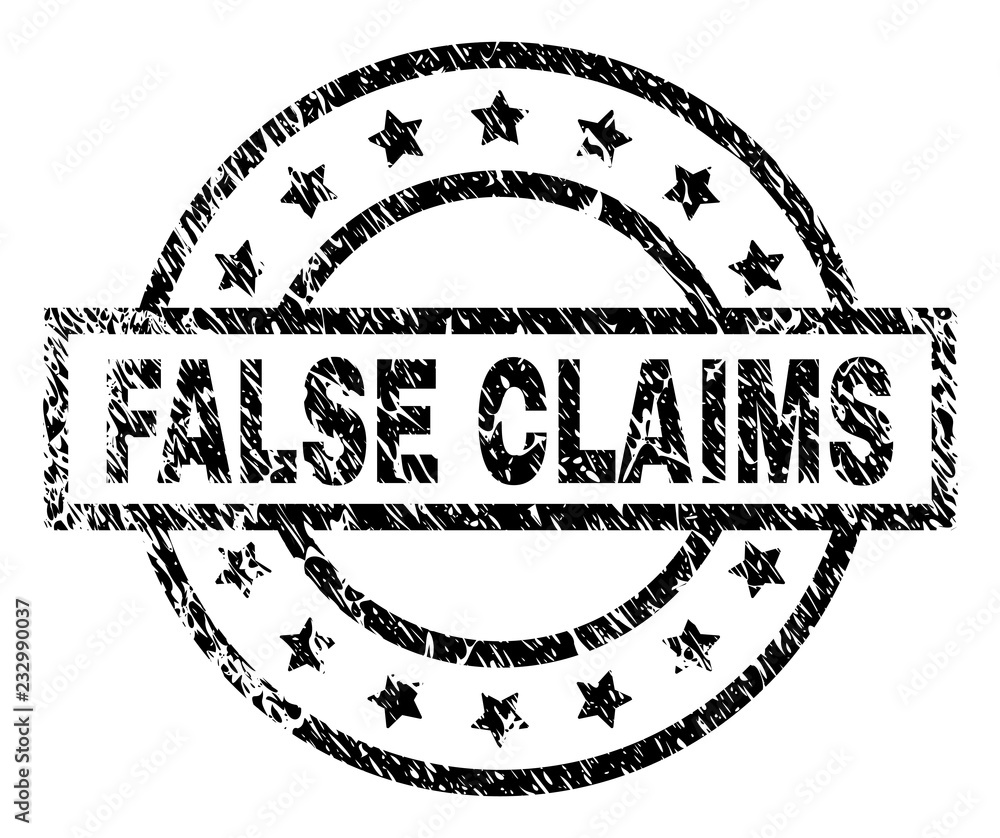 FALSE CLAIMS stamp seal watermark with distress style. Designed with ...